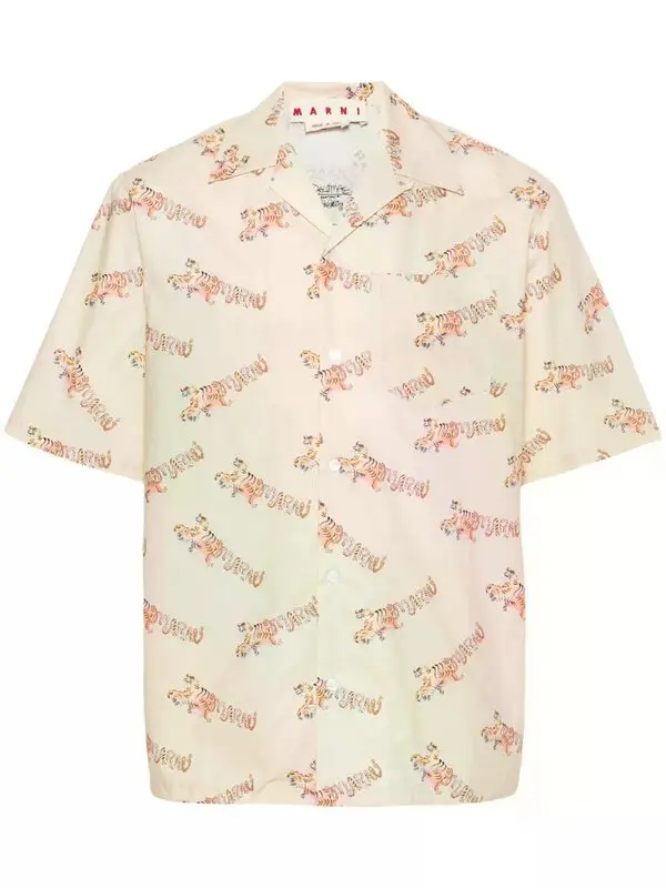 Marni Tiger-print Poplin Shirt