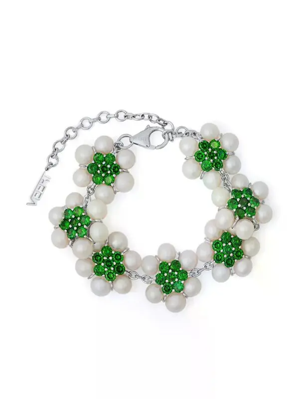 VEERT Floral-bead Bracelet - Silver