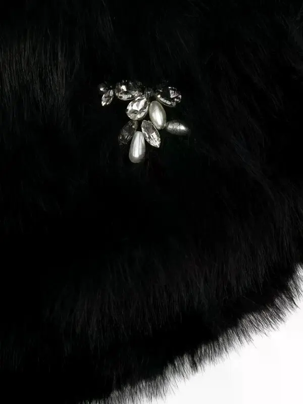 Simone Rocha Faux-fur Balaclava With Rhinestone Embellishment