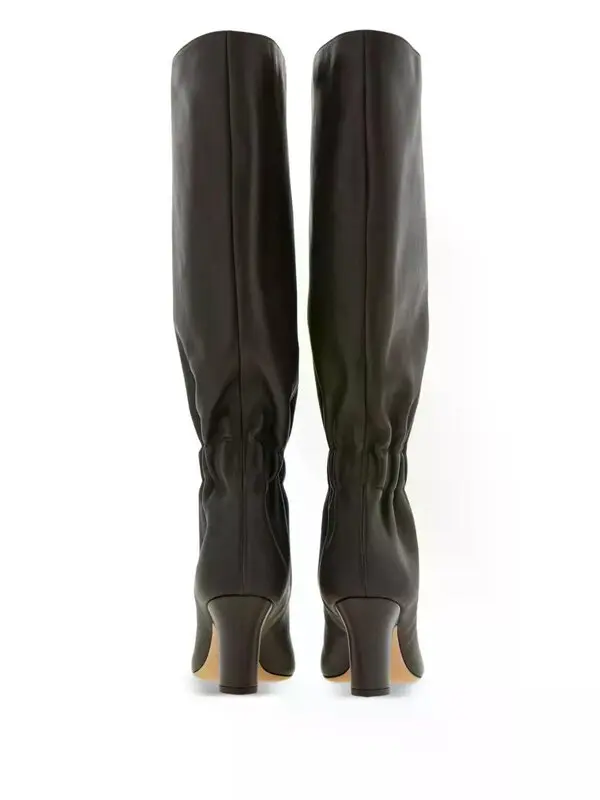 FERRAGAMO 70mm Ruched Leather Boots