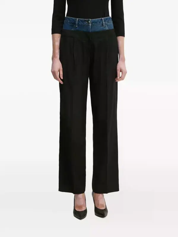 Sisley Denim-panel Trousers