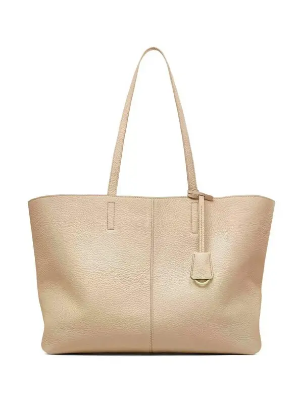 MAISON DE SABRE Zipped Leather Soft Tote - Neutrals