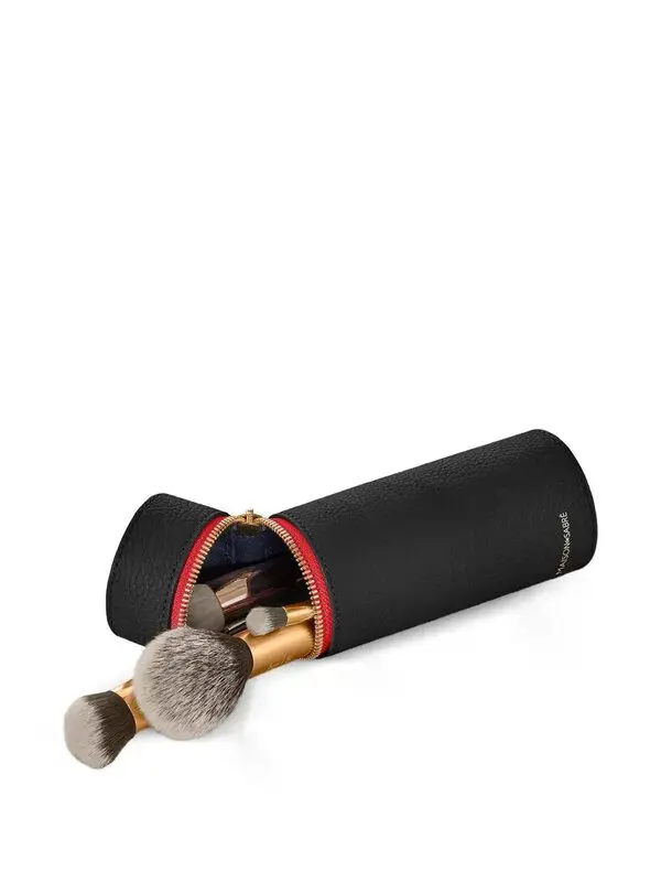 MAISON DE SABRE Zip Top Handle Leather Brush Case