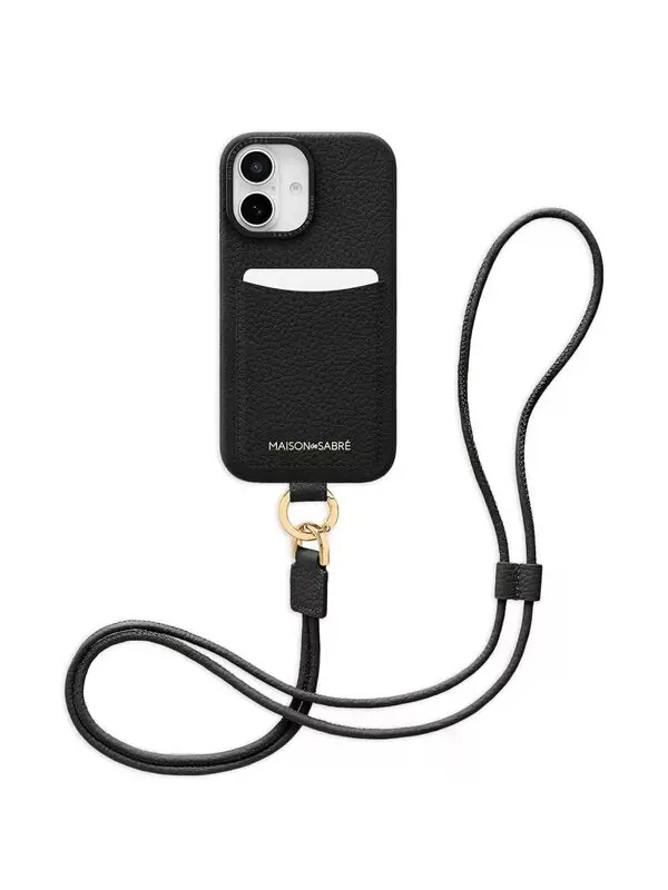 MAISON DE SABRE Card Slot Sling Iphone 16 Case - Black