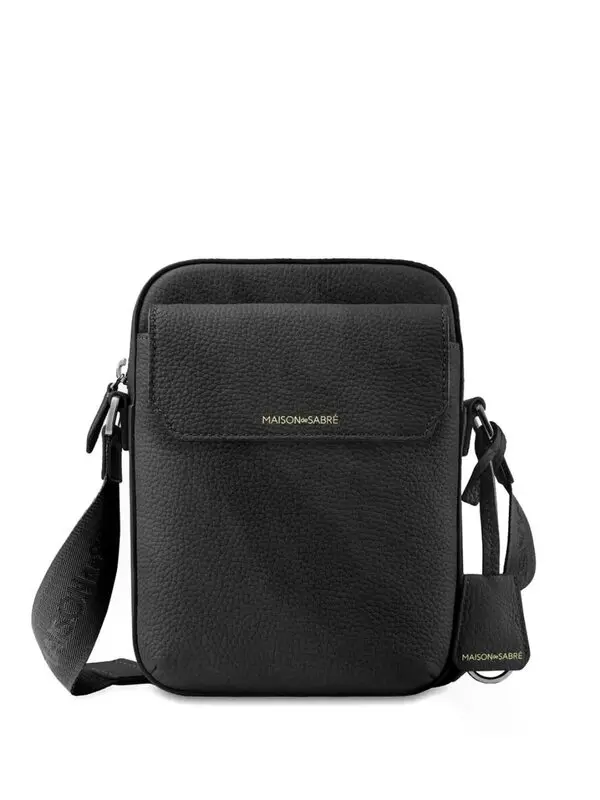 MAISON DE SABRE Grained Leather Messenger Bag - Black