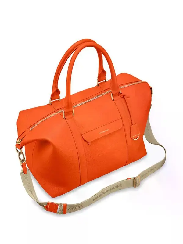 MAISON DE SABRE Leather Weekender Bag - Orange