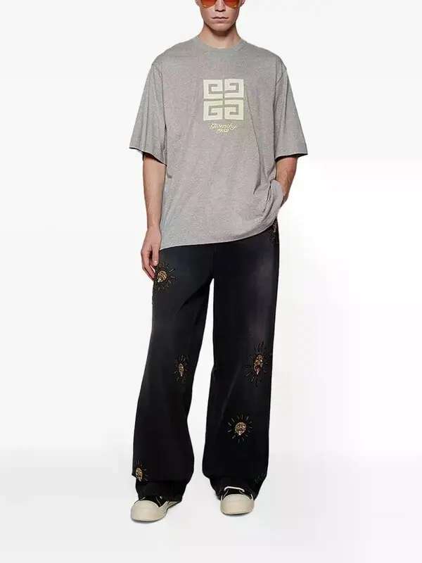 NAHMIAS Beaded Sun Wide Leg Jeans