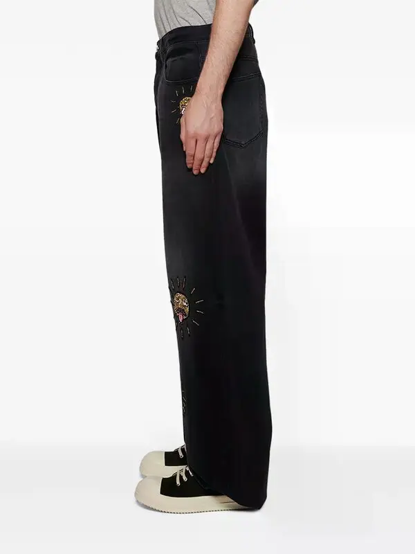 NAHMIAS Beaded Sun Wide Leg Jeans