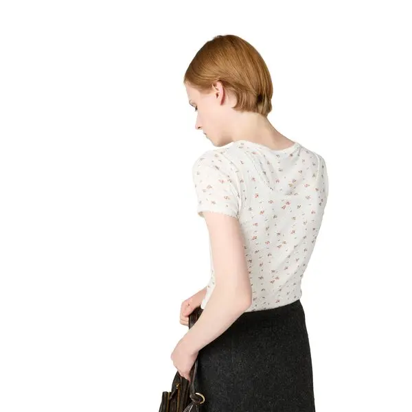 Miu Miu Ribbed Jersey Tank Top - White/tobacco