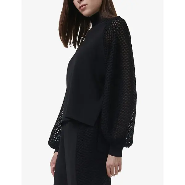 LEEM Mesh-sleeve Knitted Jumper