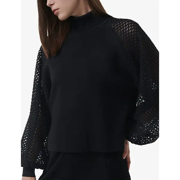LEEM Mesh-sleeve Knitted Jumper