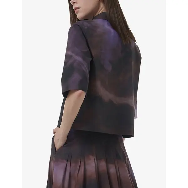 LEEM Printed Boxy Cotton Shirt