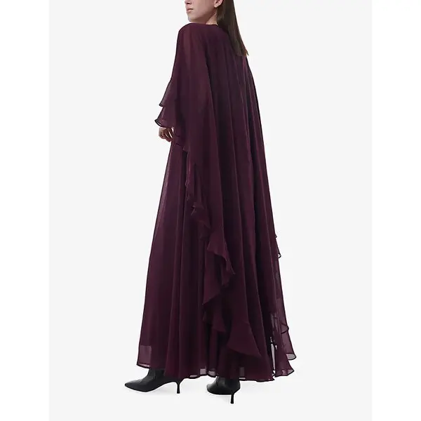 LEEM Woven Frilled Cape Maxi Kaftan