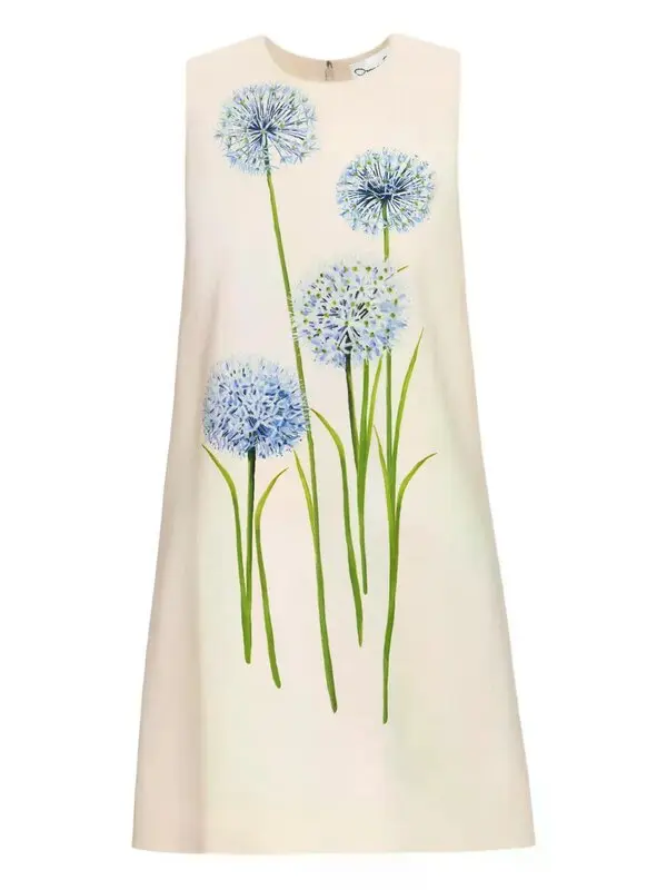 Oscar De La Renta Allium Wool Mini Dress - White