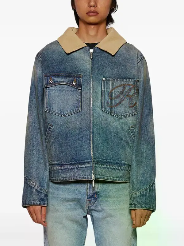 Rhude Western-style Zip-up Denim Jacket