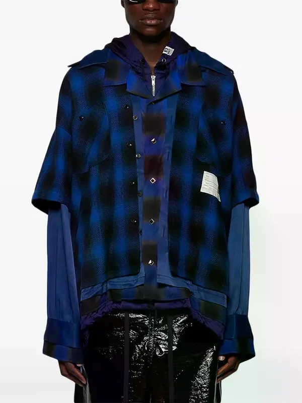 Mihara Yasuhiro Layered Checked-pattern Shirt