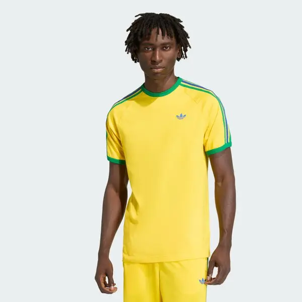 Adidas 3-stripes Tee - Eqt Yellow / Green / Collegiate Royal