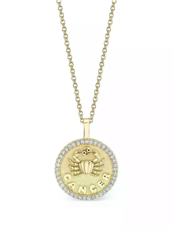 ANITA KO 18k Yellow Diamond Cancer Pendant Necklace - Gold