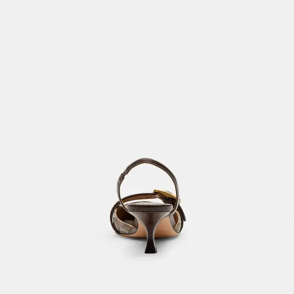 COACH Margot Signature Jacquard Slingbacks - Oak/maple