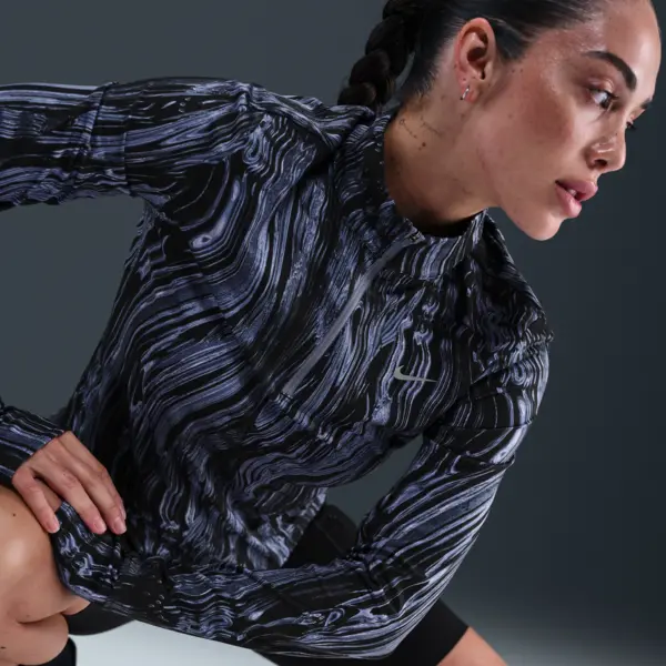 Nike Swift Dri-fit Uv 1/2-zip Printed Running Top