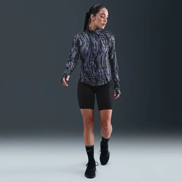 Nike Swift Dri-fit Uv 1/2-zip Printed Running Top