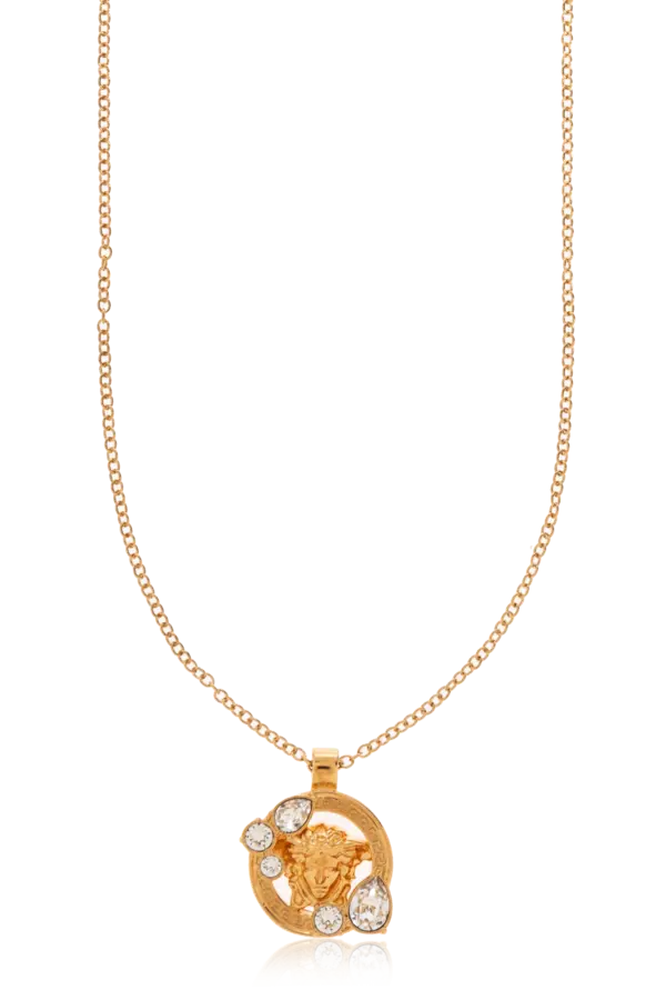 Versace Necklace With Pendant And Crystals