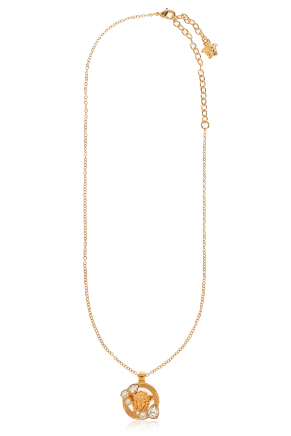 Versace Necklace With Pendant And Crystals