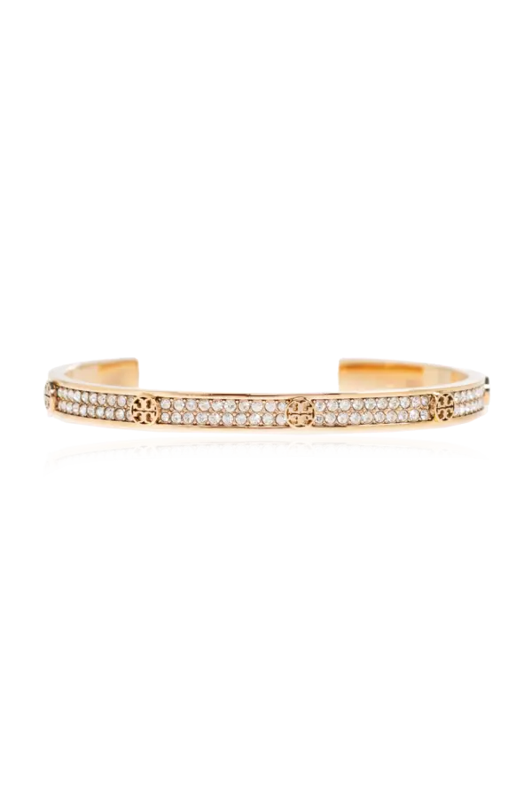 Tory Burch Cuff Bracelet With Crystals - Gold