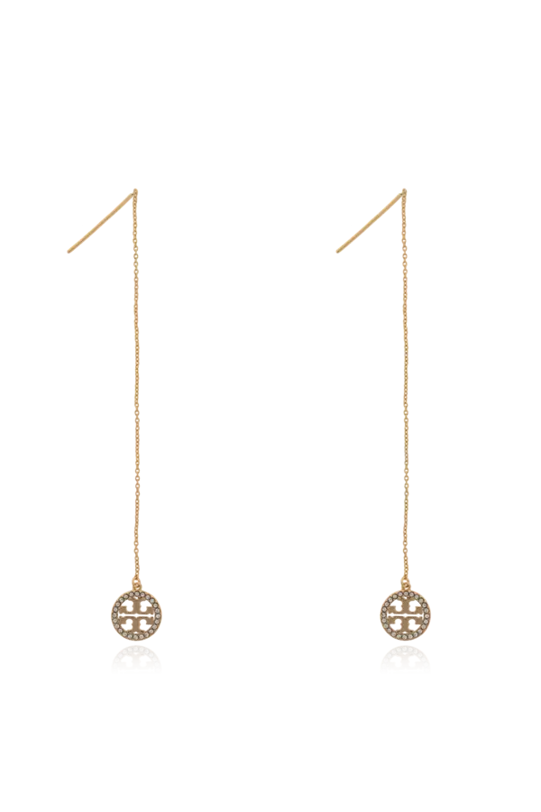 Tory Burch Long Earrings With Crystals - Gold