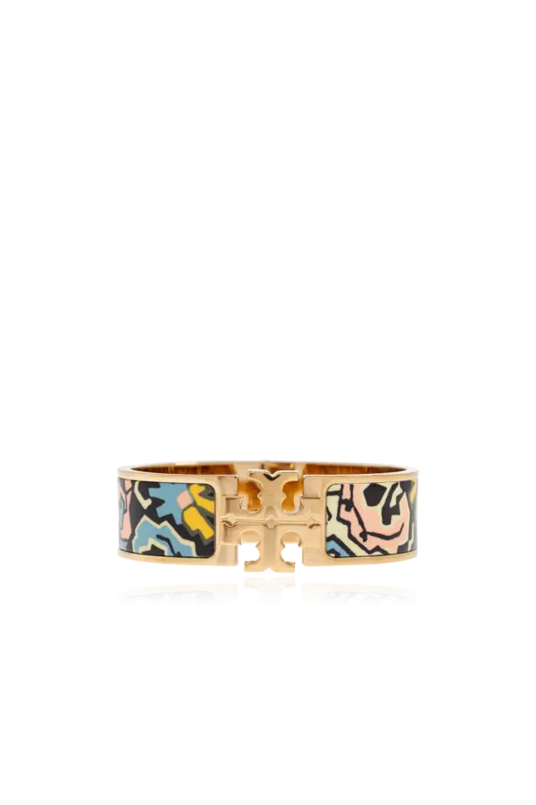 Tory Burch Brass Bracelet With Logo - Multicolour