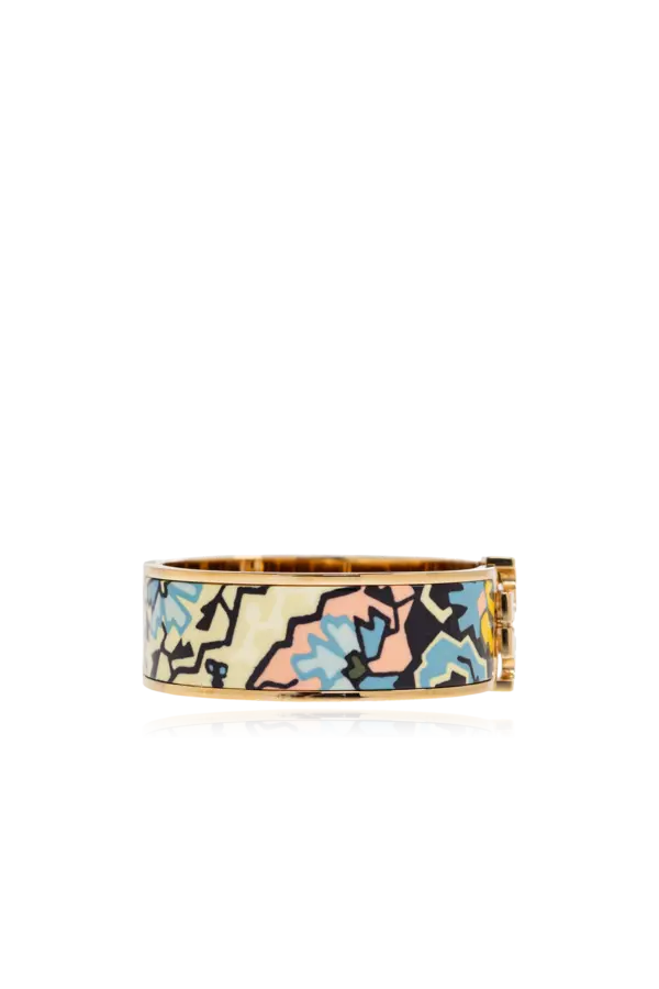 Tory Burch Brass Bracelet With Logo - Multicolour