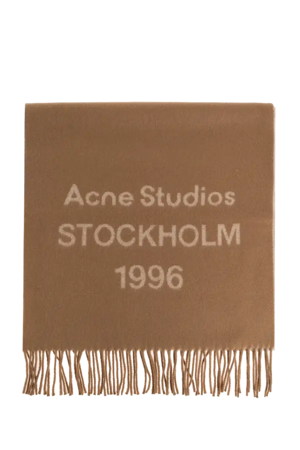 Acne Studios Scarf With Logo - Brown