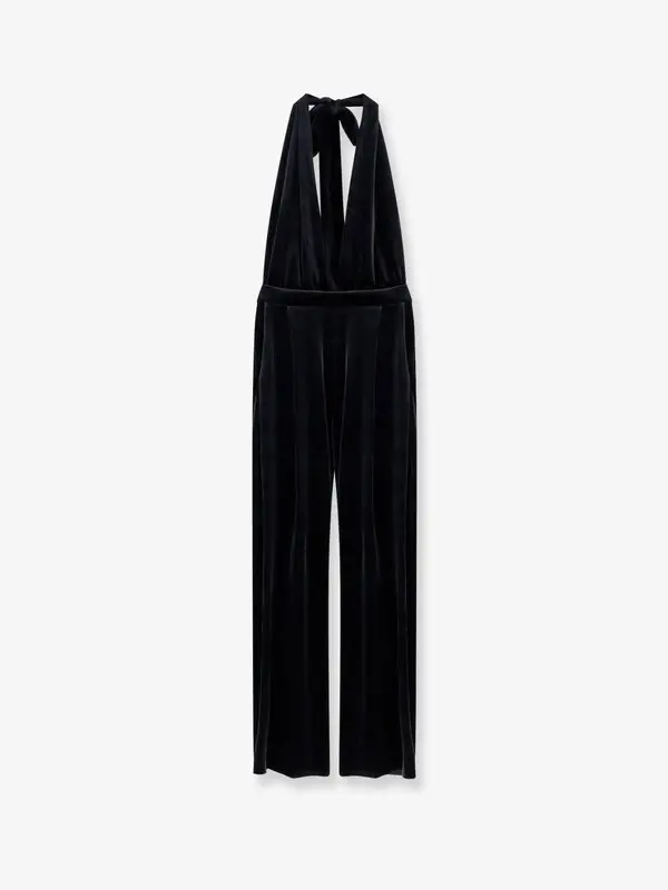 AMAZUIN Gily Velvet Jumpsuit - Black