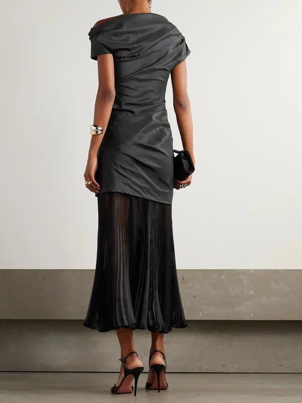 simkhai organza dress Simkhai Women's Montgomery Organza Shirtwaist Gown - Chocolate