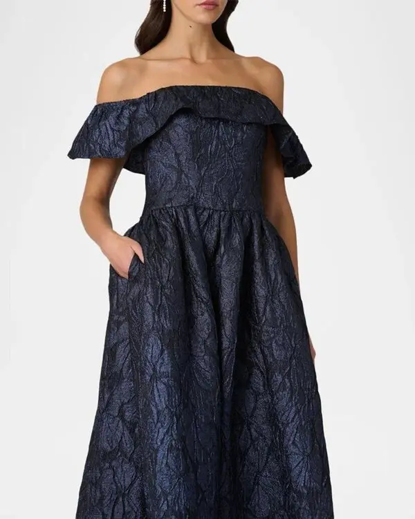 Shoshanna Solana Off-shoulder Maxi Dress