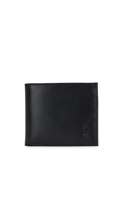 Polo Ralph Lauren Burnished Leather Billfold Wallet - Black