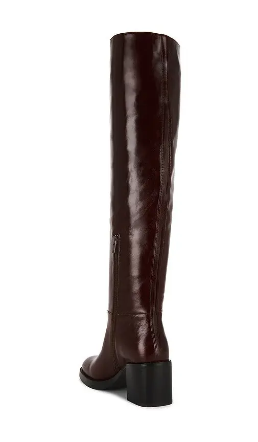 Jeffrey Campbell Vinyl Over The Knee Boot - Cognac