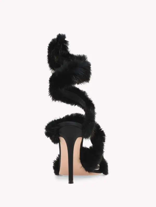 GIANVITO ROSSI Opera Fur Sandal