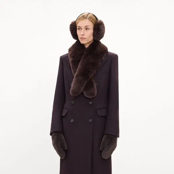 Theory Faux Fur Earmuffs - Cacao