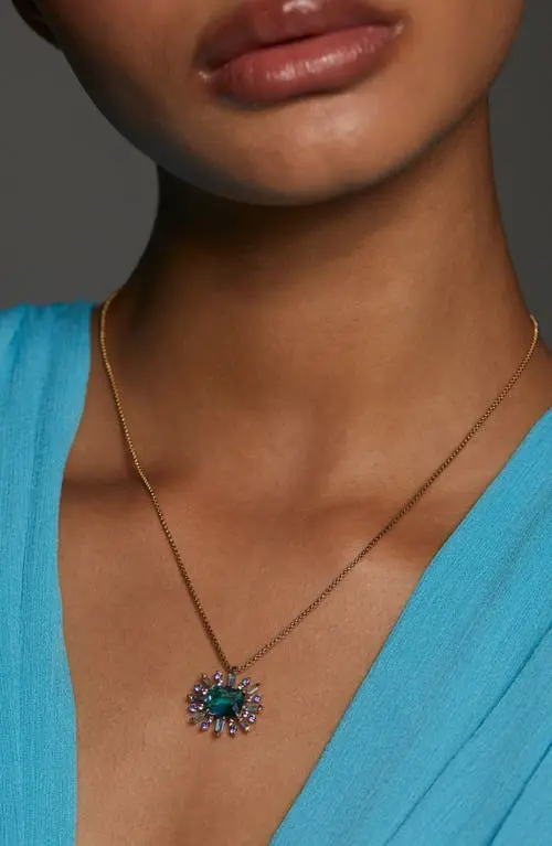 Nadri Stellar Full Halo Cubic Zirconia Pendant Necklace