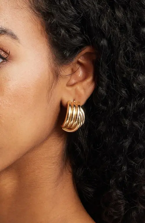 OPEN EDIT Ribbed Metal Earrings
