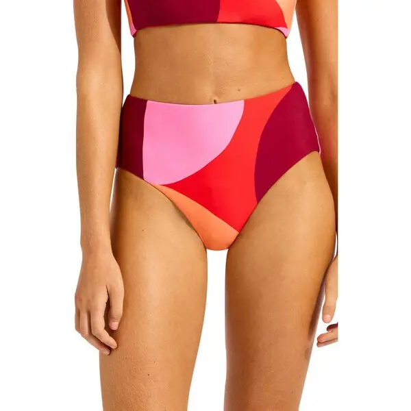 Seafolly High Waist Bikini Bottoms - Flame