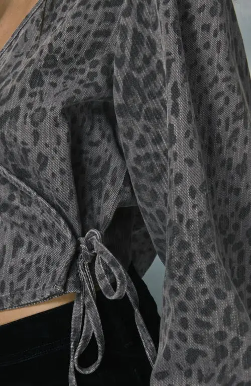 NEXT Animal Print Wrap Shirt