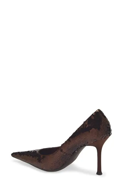 Jeffrey Campbell Sequin Pointed Toe Pumps - Brown