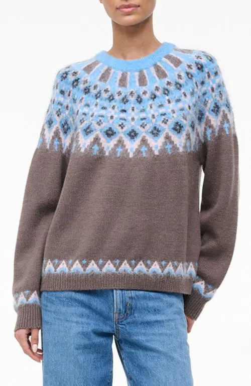 Staud Zane Fair Isle Wool Blend Sweater