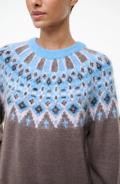 Staud Zane Fair Isle Wool Blend Sweater