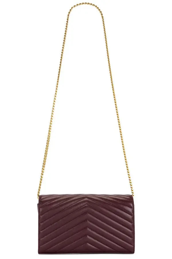 Saint Laurent Wallet On Chain - Hot Wine