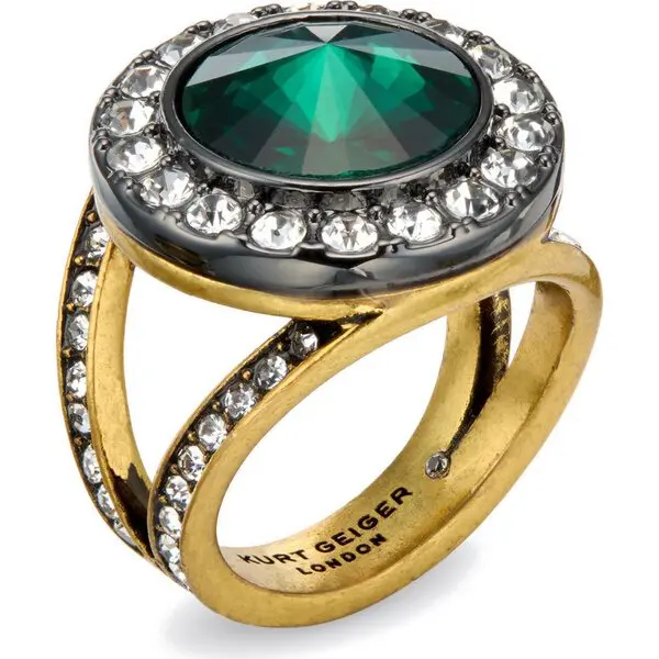 Kurt Geiger Octavia Cocktail Ring - Green