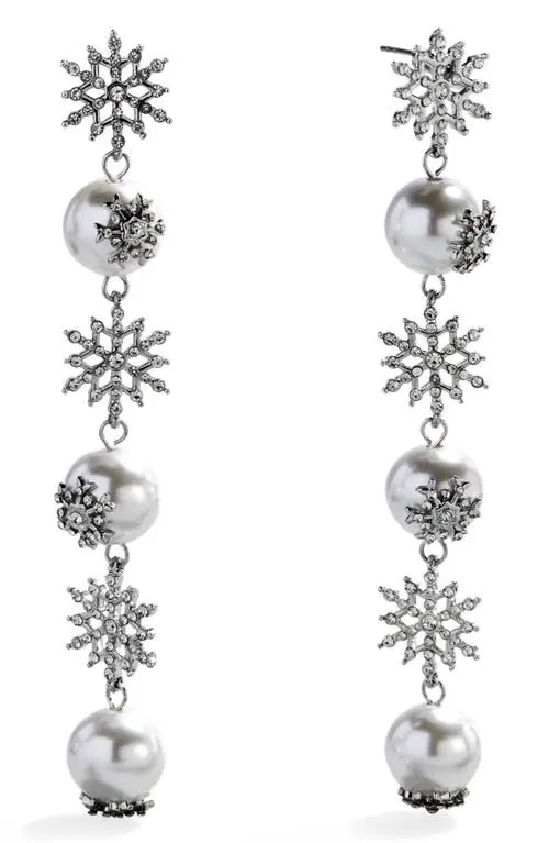 Baublebar Snow & Behold Crystal Drop Earrings - Silver Multi
