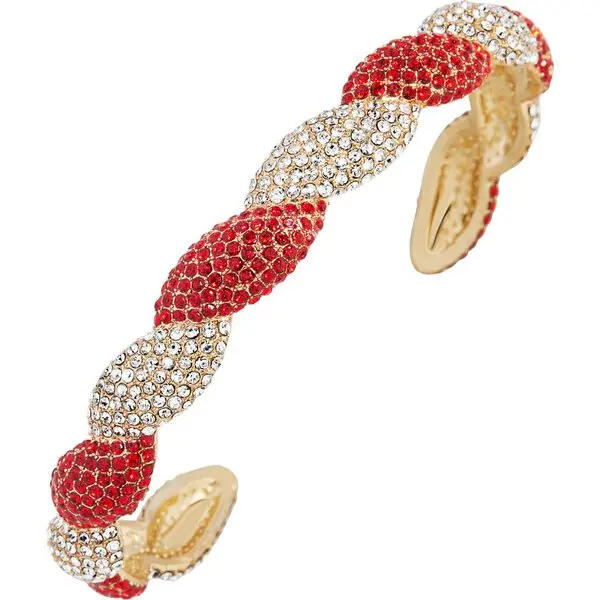 Baublebar Candy Clause Pavé Cuff Bracelet - Gold/red